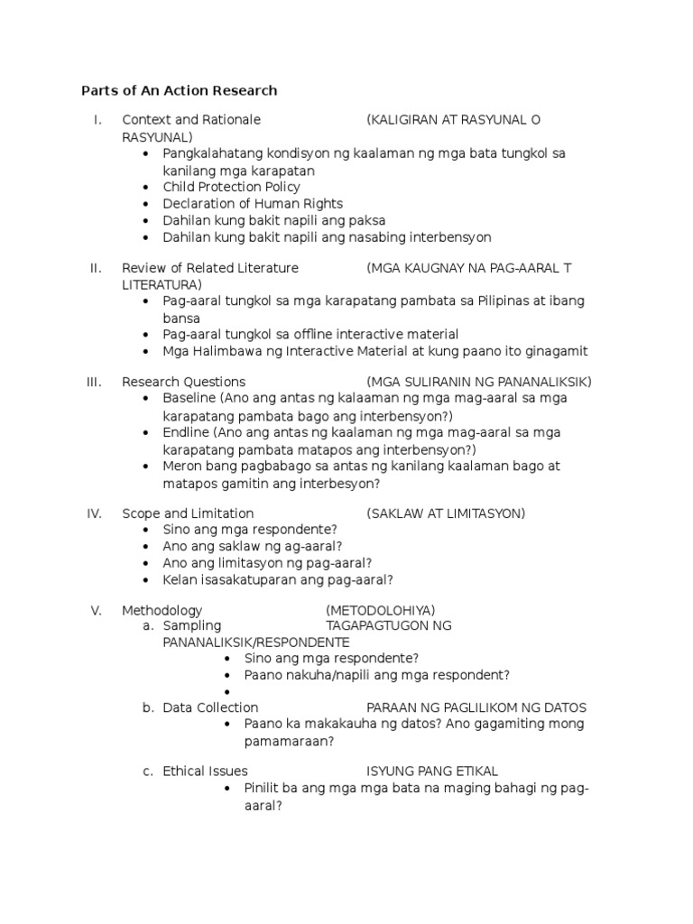 Parts of An Action Research | PDF