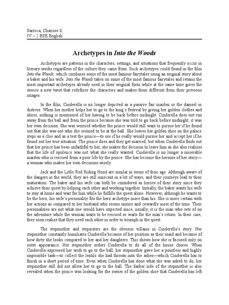 Archetypes in Into The Woods (Film) | PDF | Rapunzel | Cinderella