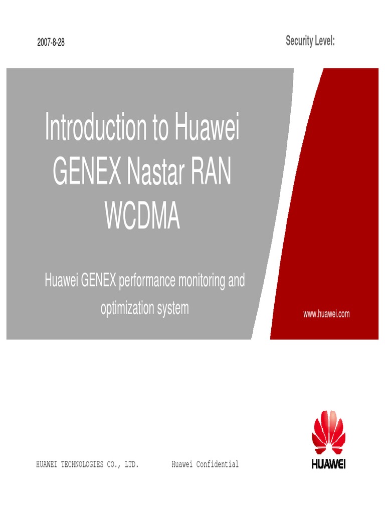 Introduction To Huawei GENEX Nastar RAN WCDMA-20070827 | PDF | Computer ...