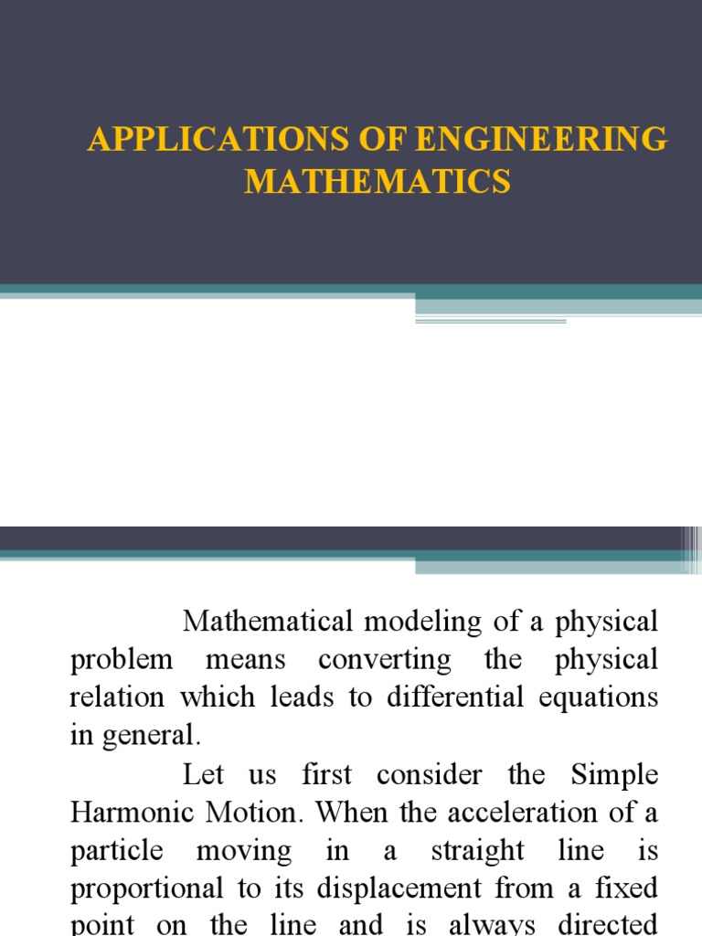 Engineering Applications in Mathematics | PDF | Voltage | Physical ...
