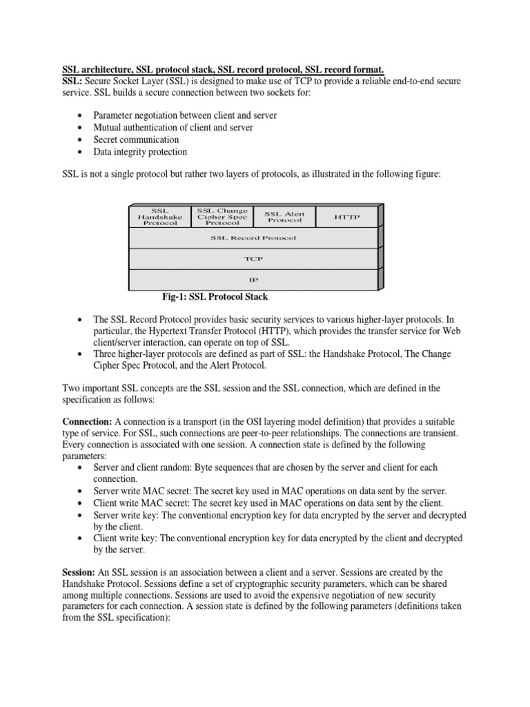 SSL Architecture | PDF | Transport Layer Security | Communications ...