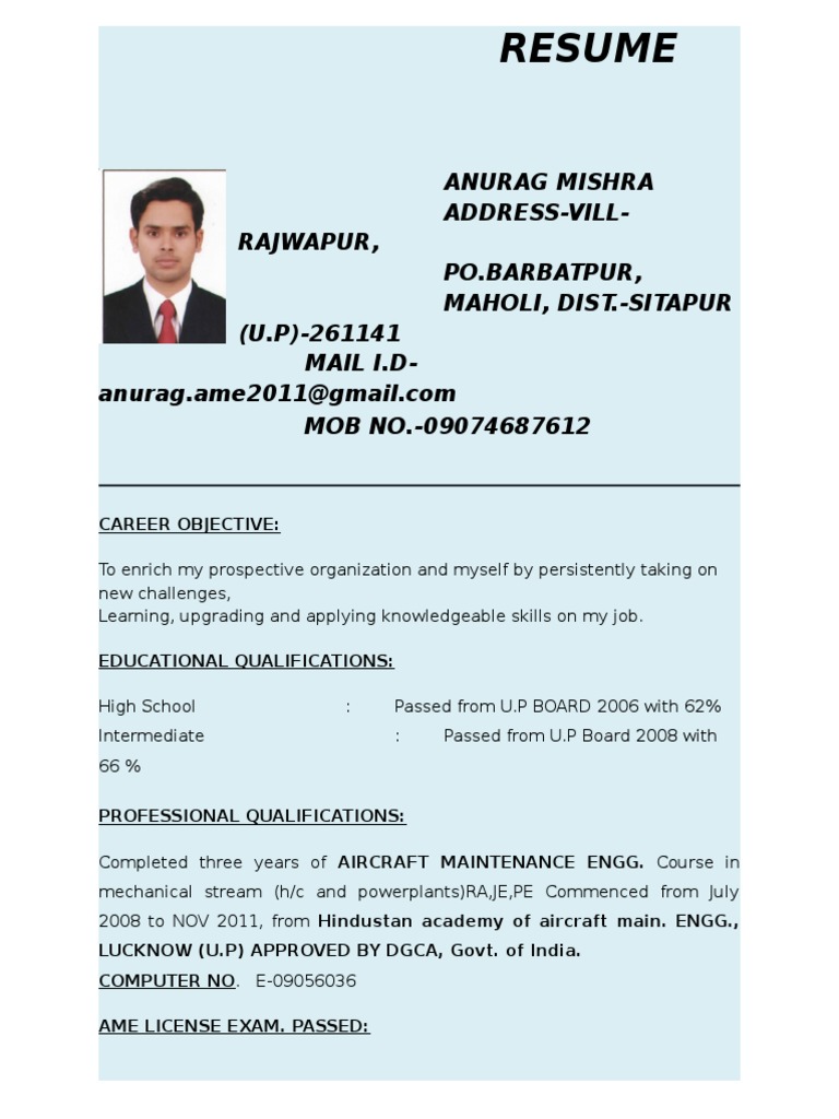 Aviation Maintenance Resume | PDF