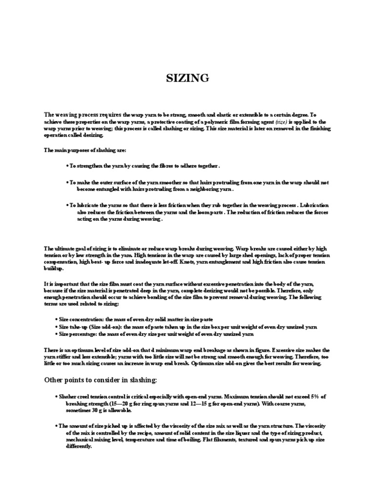 Short Introduction of Sizing / Warping / Weaving | PDF | Loom | Weaving