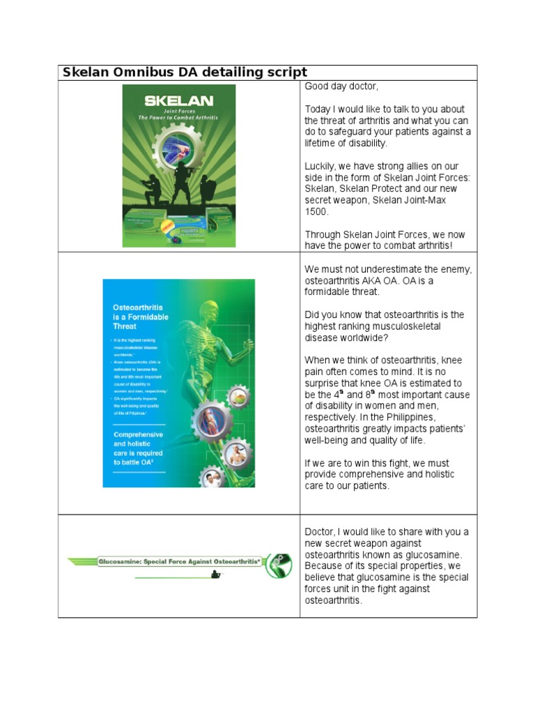 Skelan Omnibus DA Detailing Script | PDF | Osteoarthritis | Diseases ...