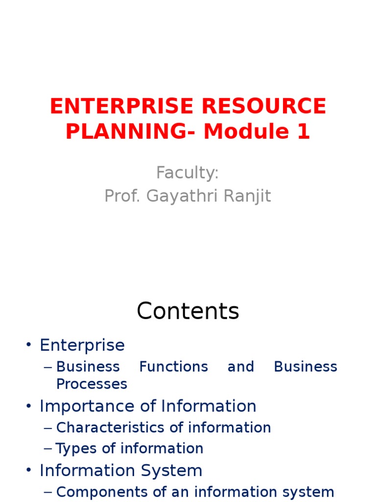 ERP Module 1 | PDF | Enterprise Resource Planning | Business Process