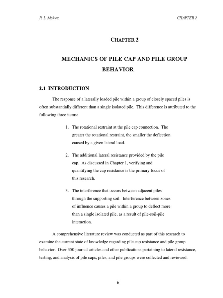 Mechanics of Pile Cap Ang Pile Group Behavior PDF | PDF | Bending ...