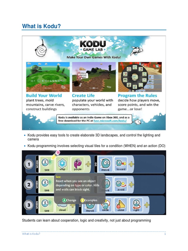 Kodu Classroom Kit | Download Free PDF | Computer Keyboard | Curriculum