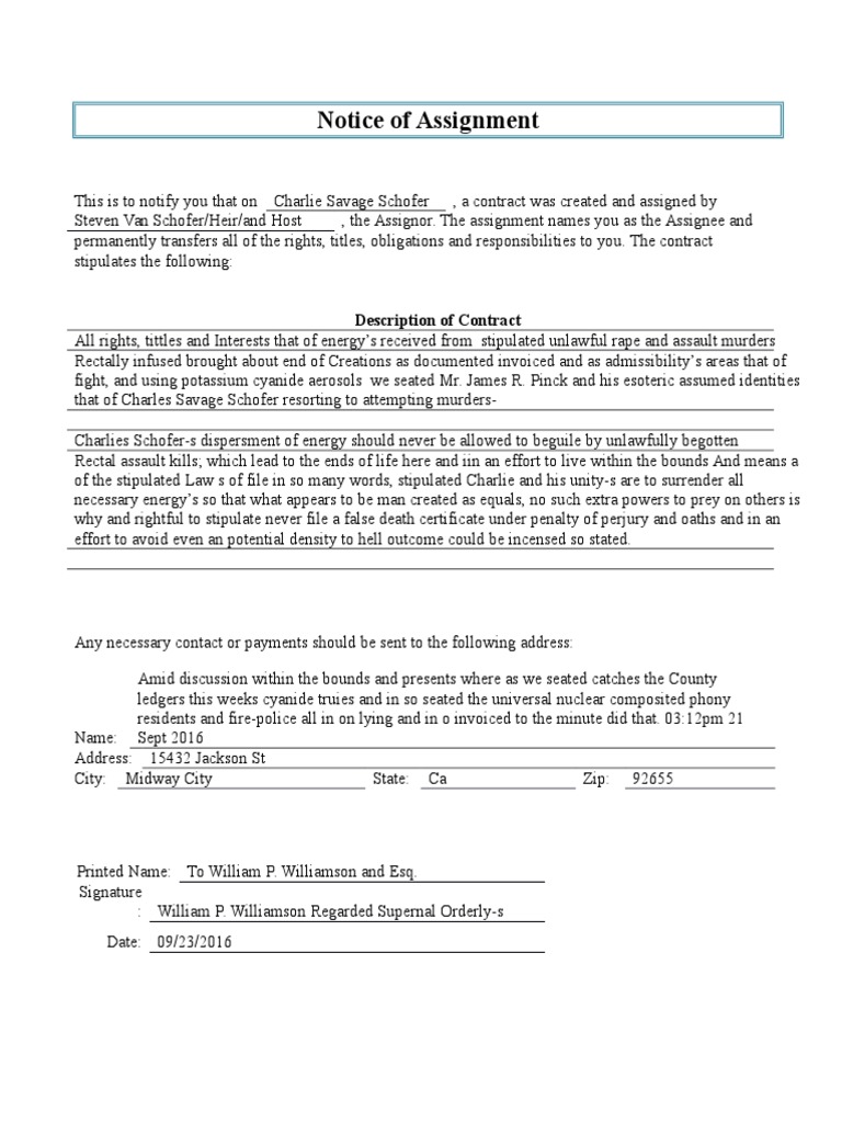 Notice of Assignment | PDF