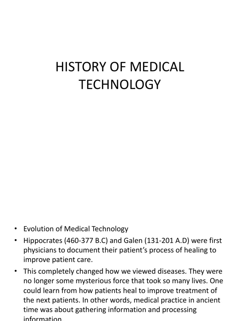 Evolution of Medical Technology in the Philippines | PDF | Pathology ...