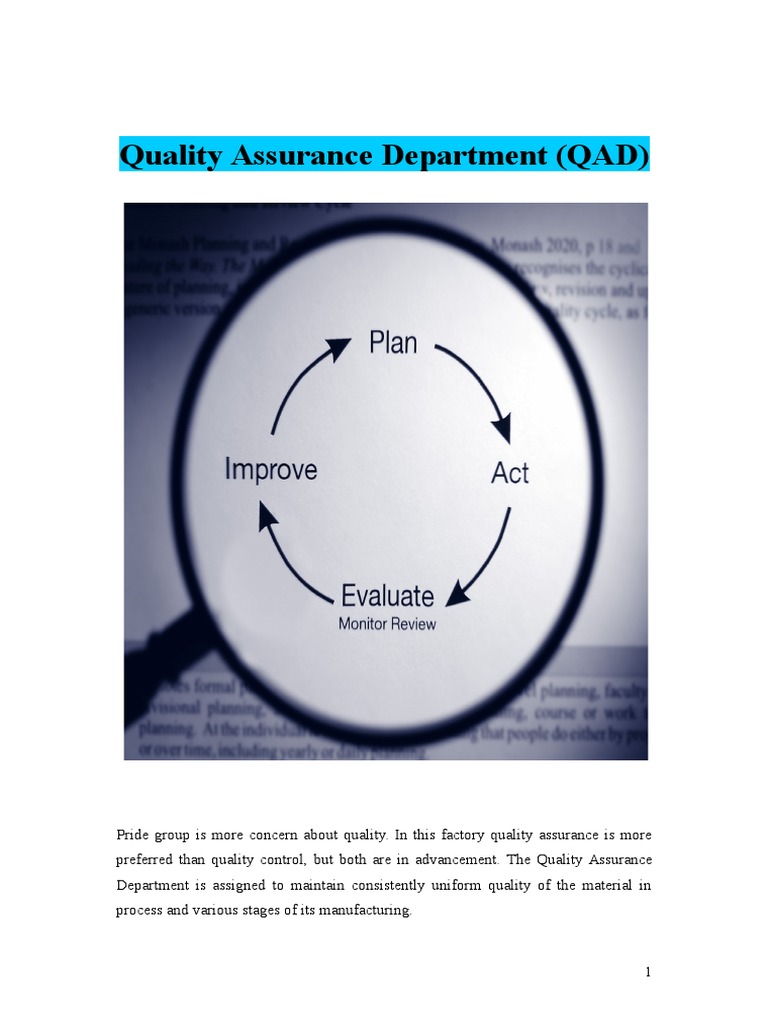 Quality Assurance Department (QAD) | Download Free PDF | Knitting | Yarn