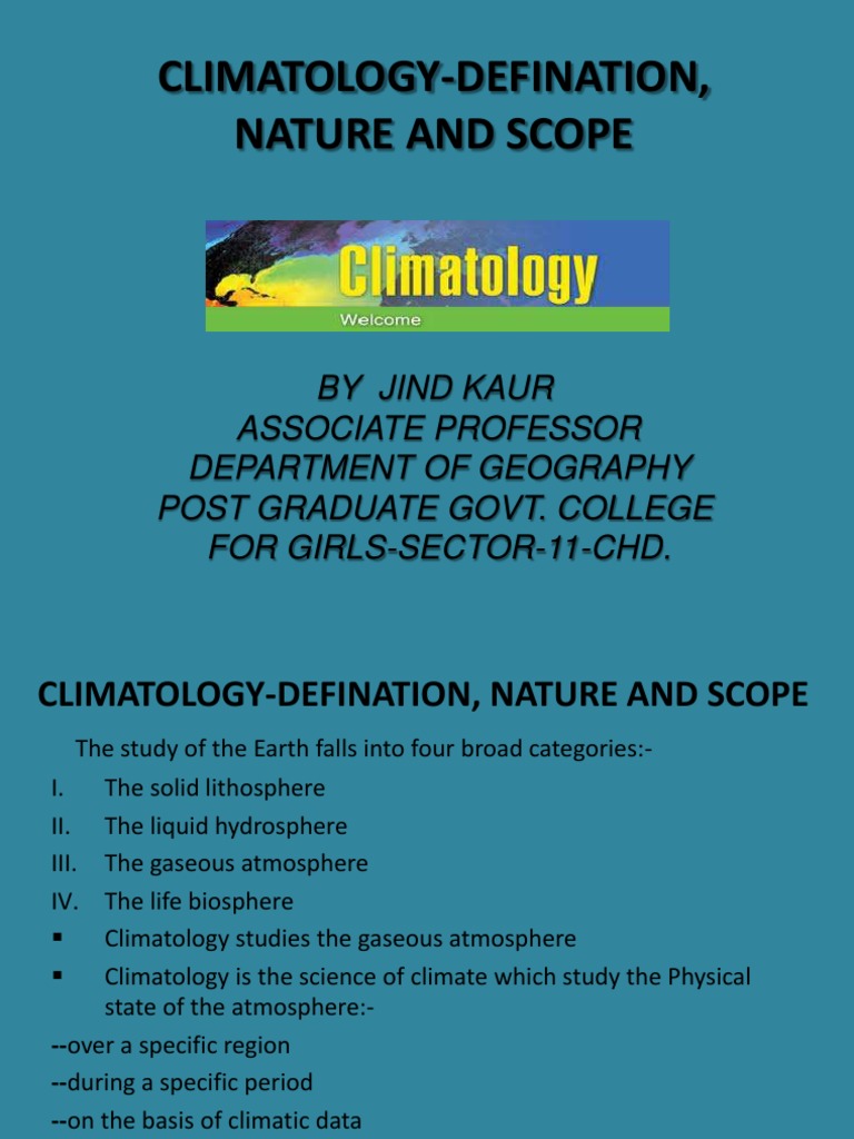 Climatology-nature, Defination and Scope | Climatology | Climate