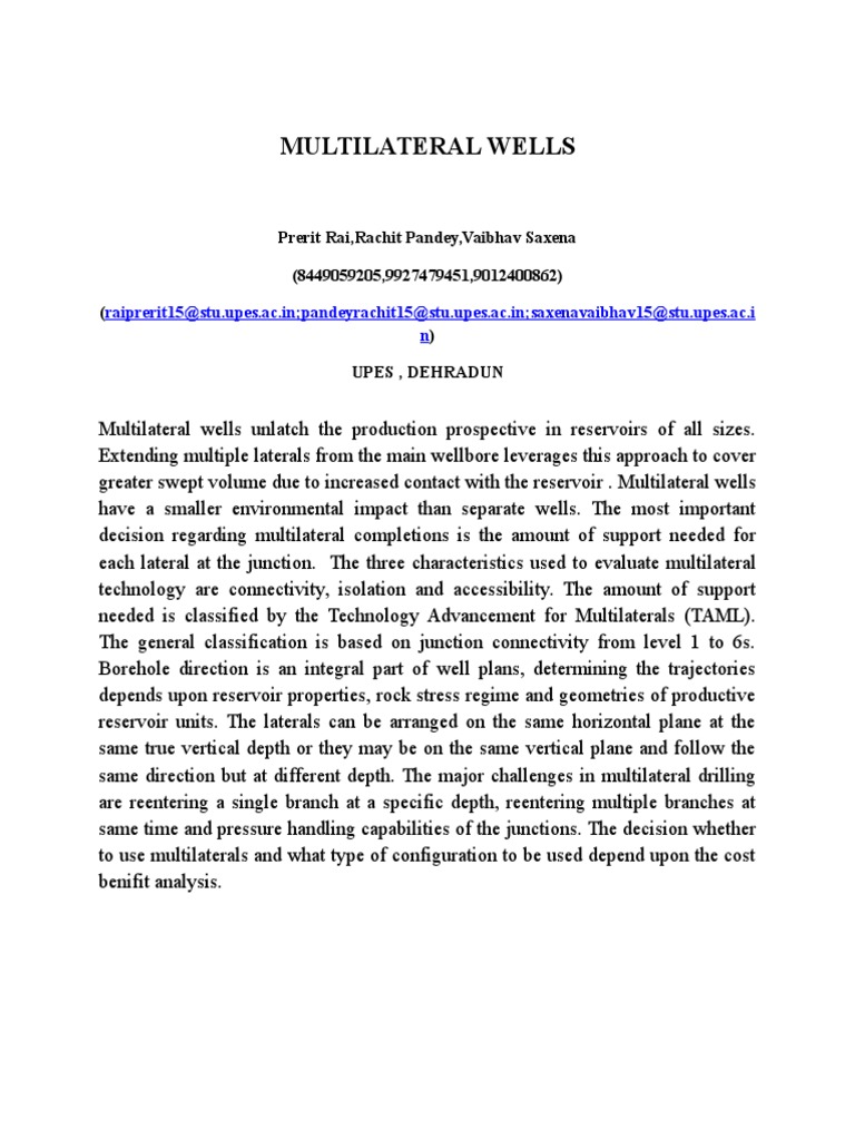 Multilateral Wells | PDF