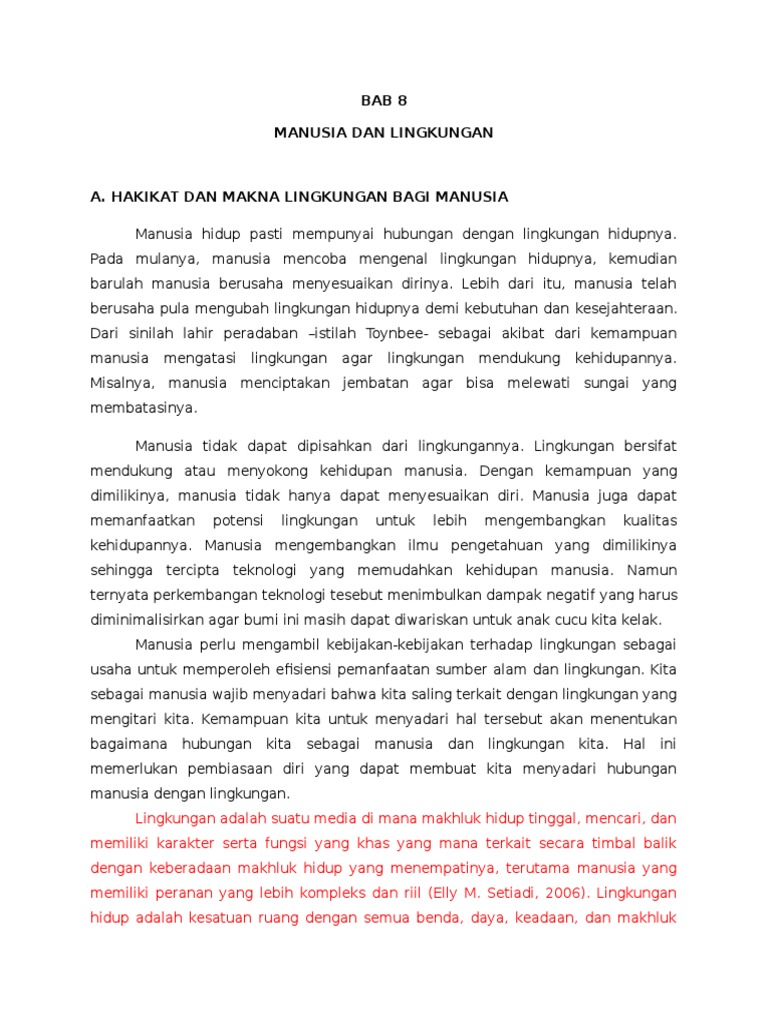 ISBD Bab 8 Manusia Dan Lingkungan | PDF | Ilmu Sosial | Kesehatan Holistik