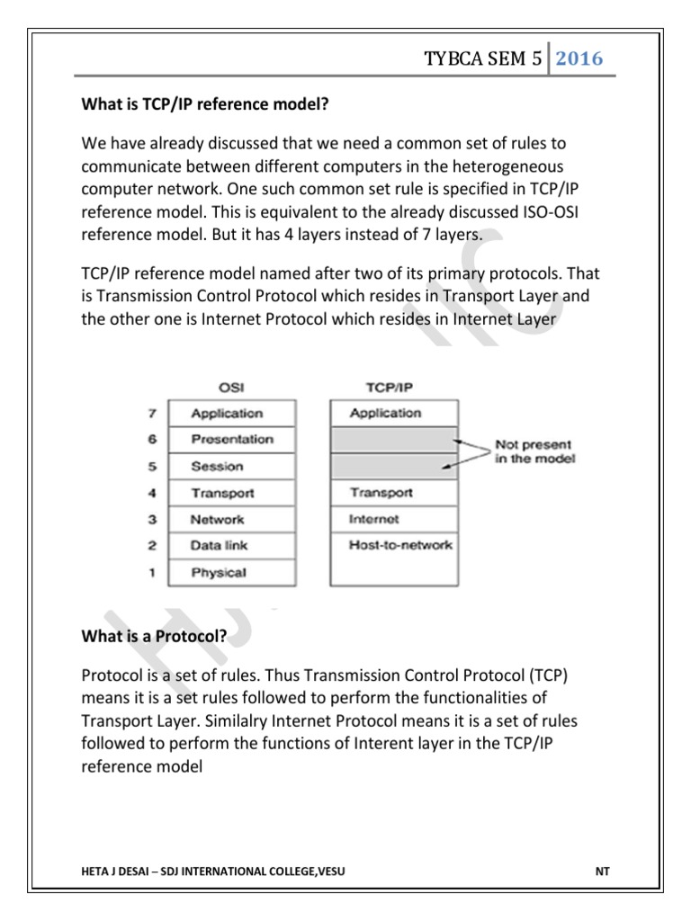 TCP - IP Model - Intro Notes | PDF