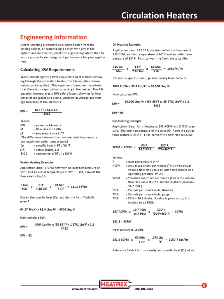 Circulation Heaters Engineering Information | PDF | Pounds Per Square ...