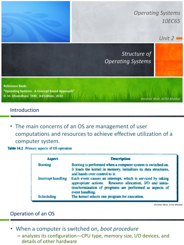 10EC65 Operating Systems - Structure of Operating Systems | PDF ...