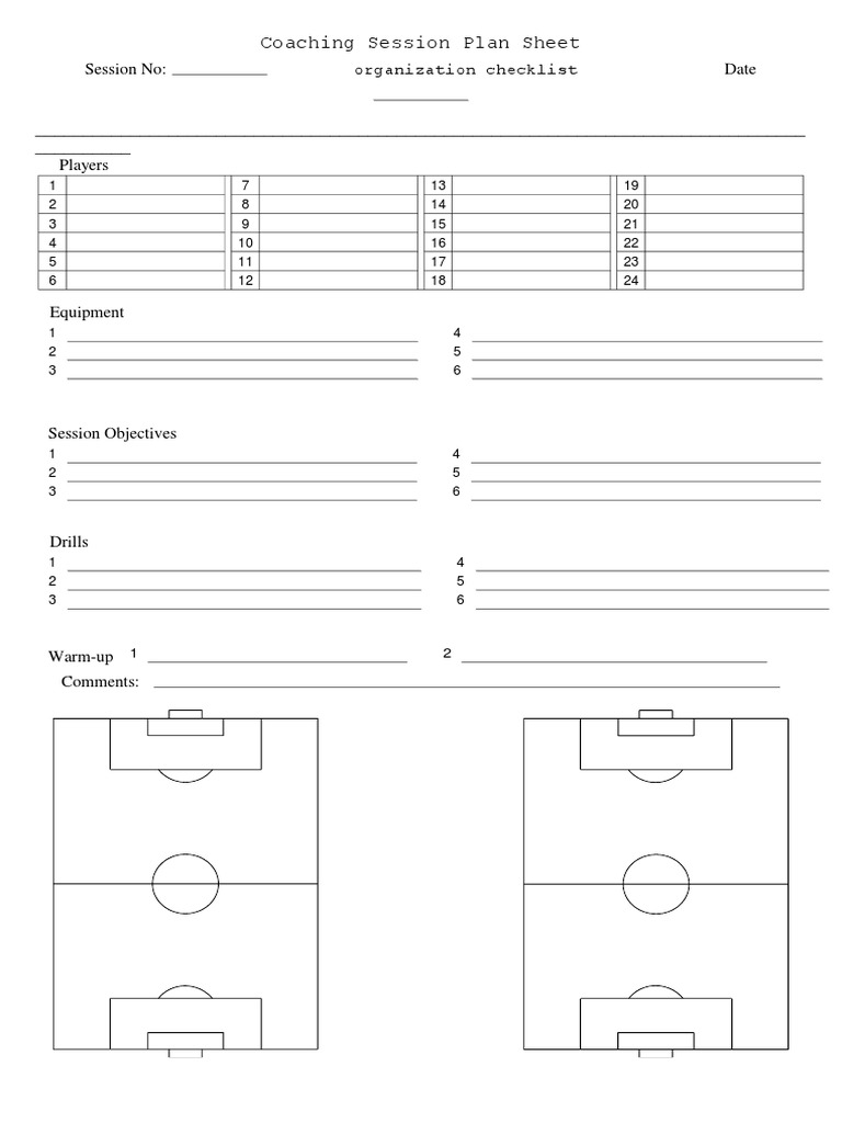 Coaching Session Plan Sheet | PDF