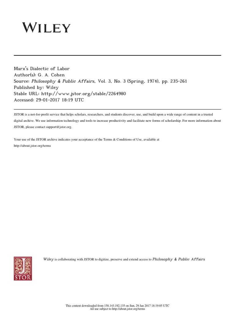 Marx S Dialectic Of Labour Pdf Capitalism Karl Marx