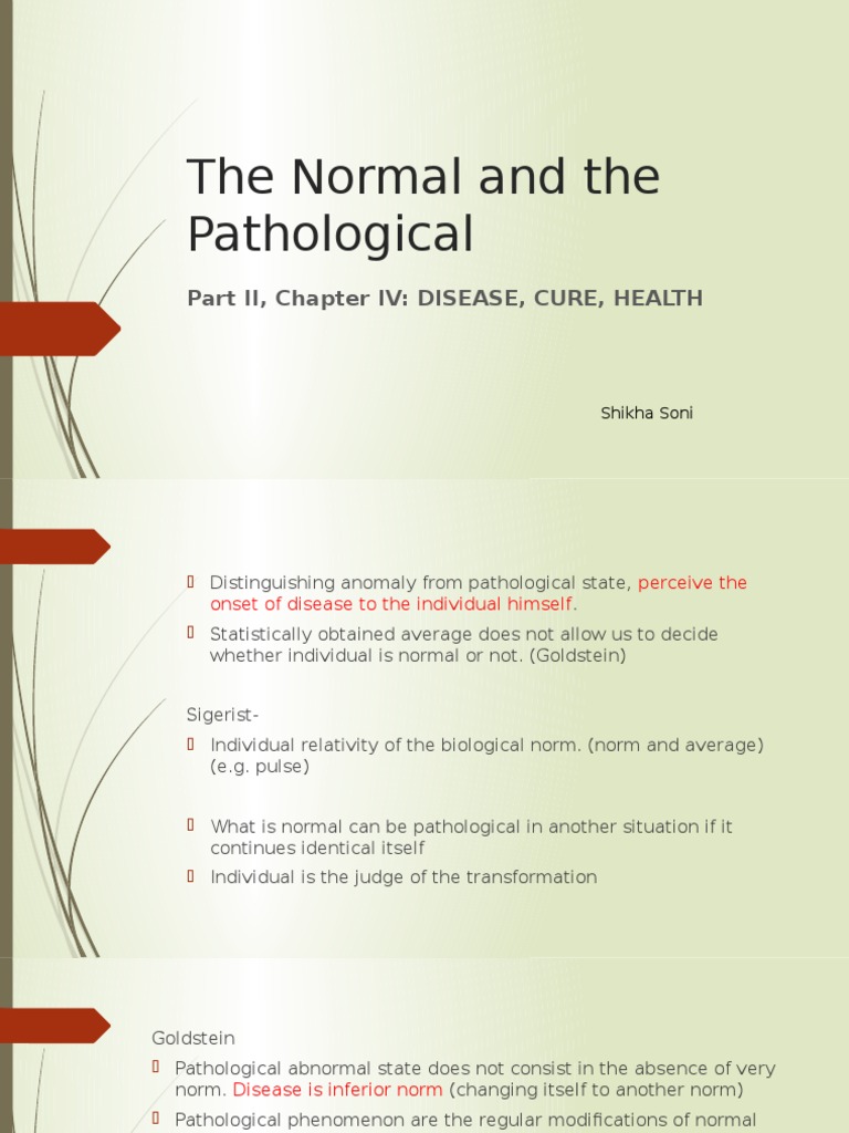 The Normal and The Pathological | PDF | Norm (Social) | Pathology