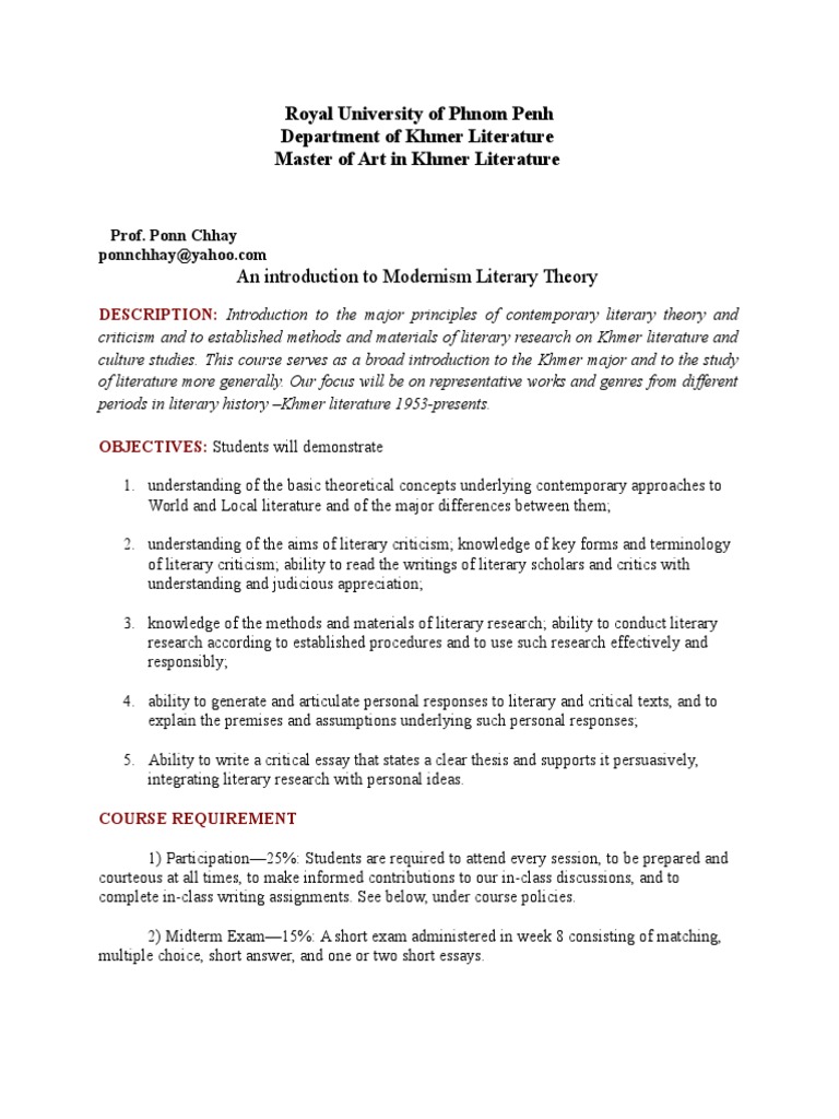 Royal University of Phnom Penh | PDF | Literary Theory | Literary Criticism