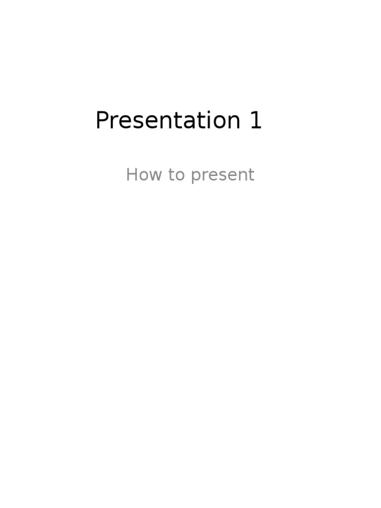 How To Present | PDF