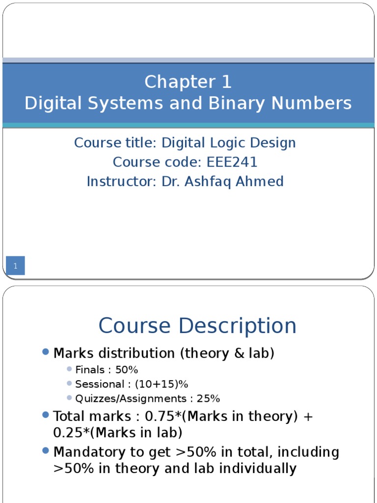 Chap 1 - Digital Systems and Binary Numbers | PDF | Binary Coded Decimal | Arithmetic