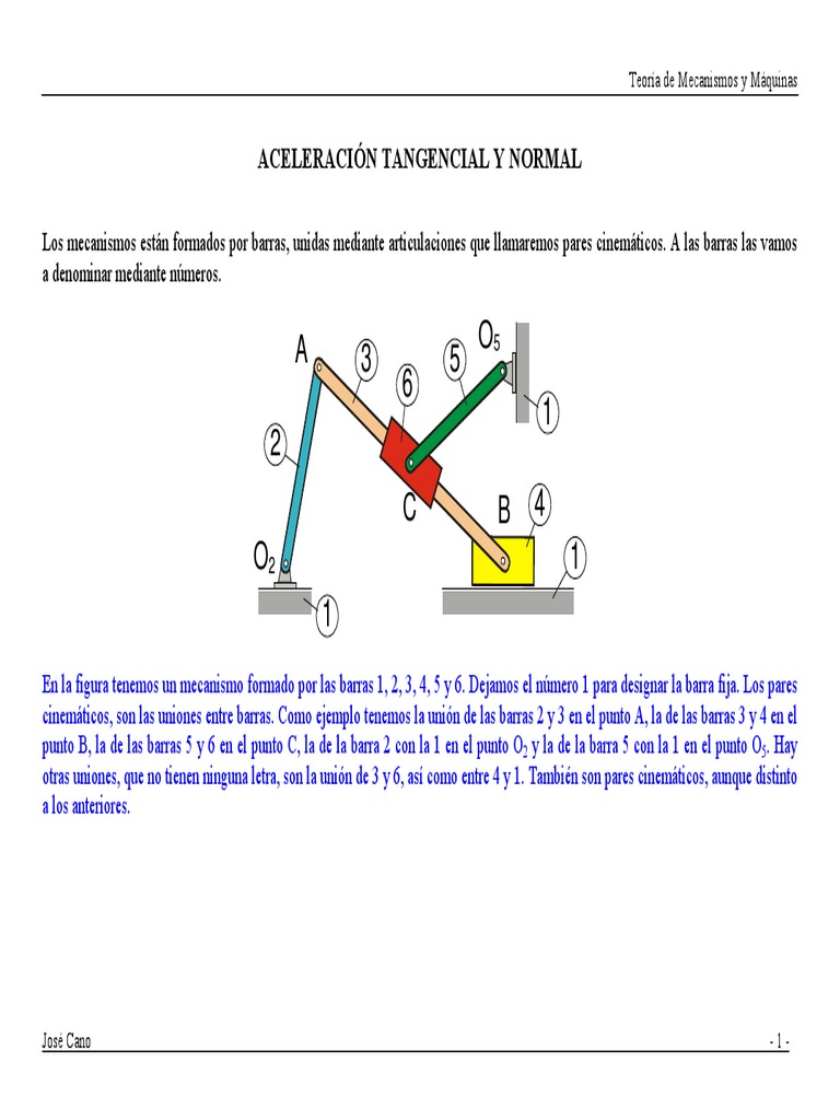 Aceleración Tangencial y Normal en Mecanismos | PDF | Aceleración ...