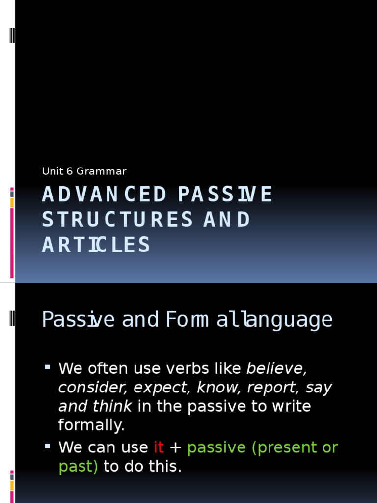 Advanced Passive Structures Explained | PDF | Languages | Language Arts ...