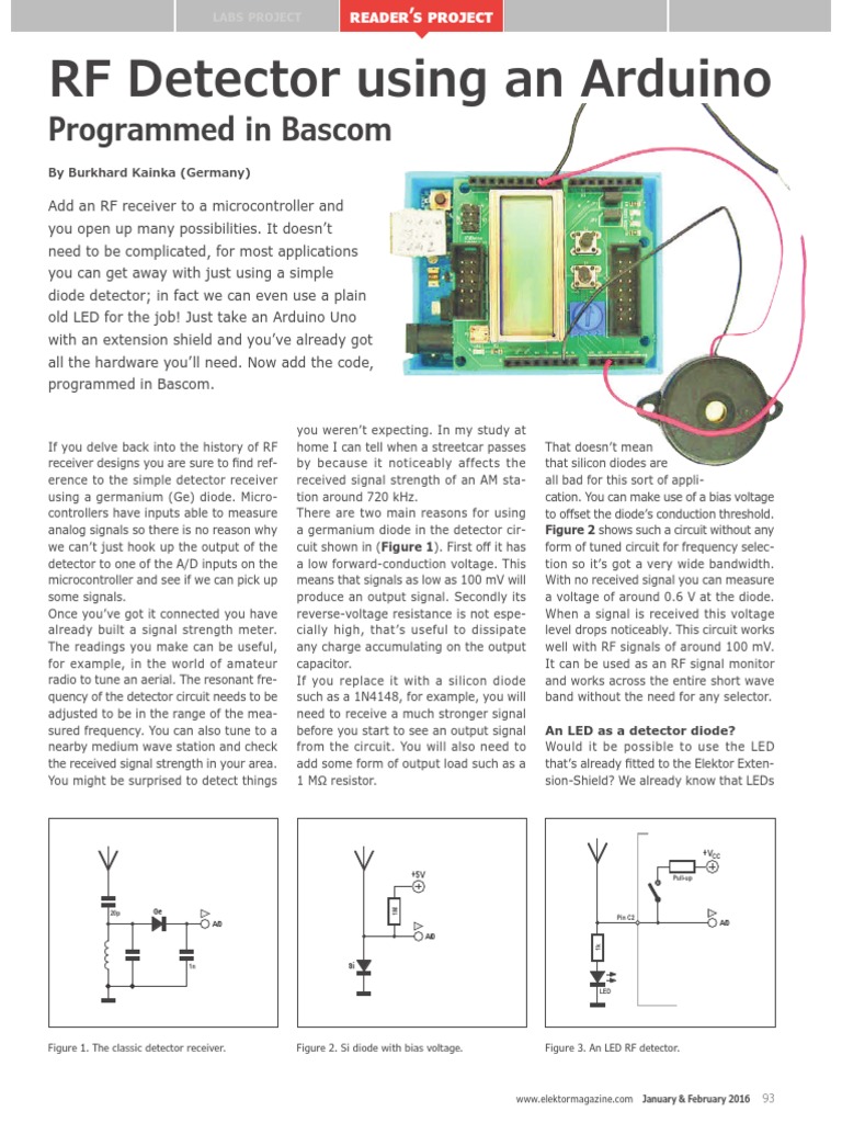 RF Detector Using An Arduino PDF | PDF | Detector (Radio) | Analog To ...
