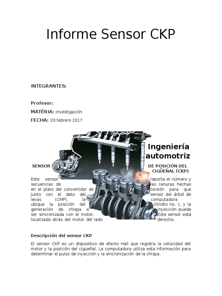 Informe CKP | PDF | Sensor | voltaje