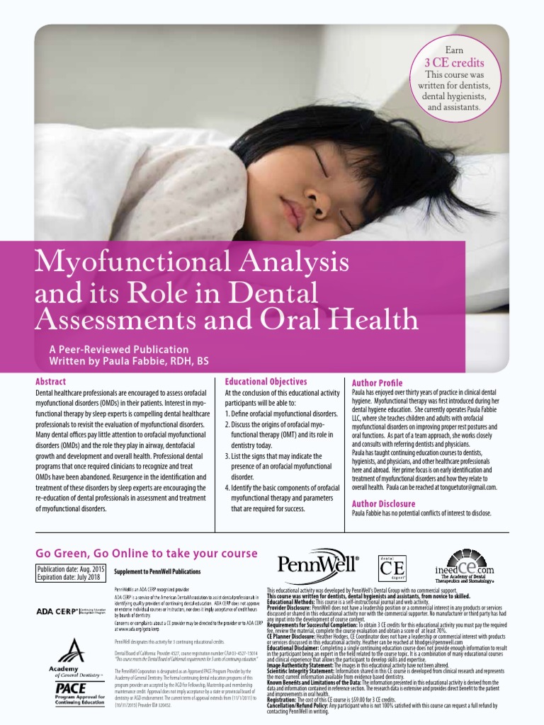 Myofunctional Analysis and Its Role in Dental Assessments and Oral ...