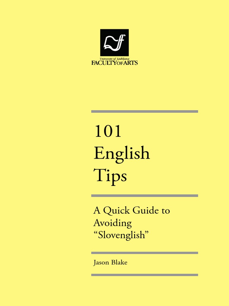 101 English Tips: A Quick Guide to Avoiding “Slovenglish”