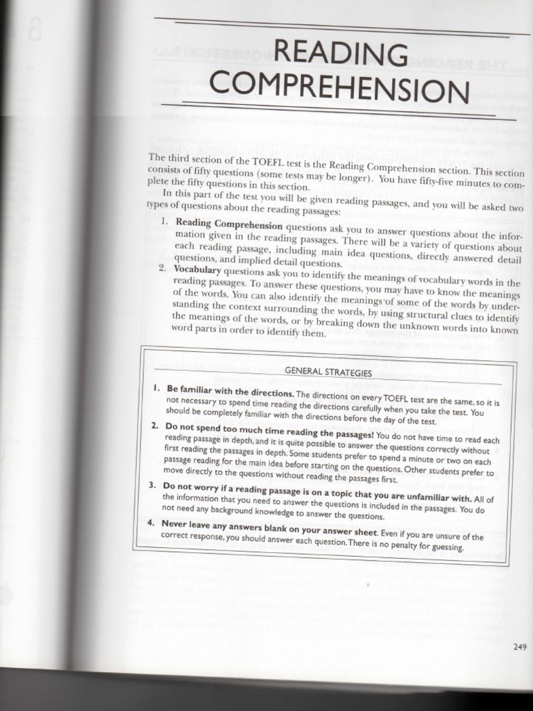 Reading - Section - Toefl ITP | PDF