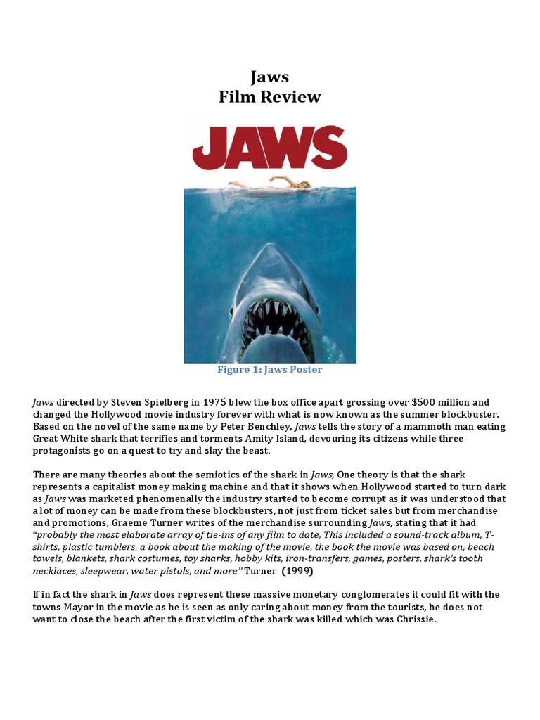 Steven Spielberg Jaws - Film Review | PDF | Leisure