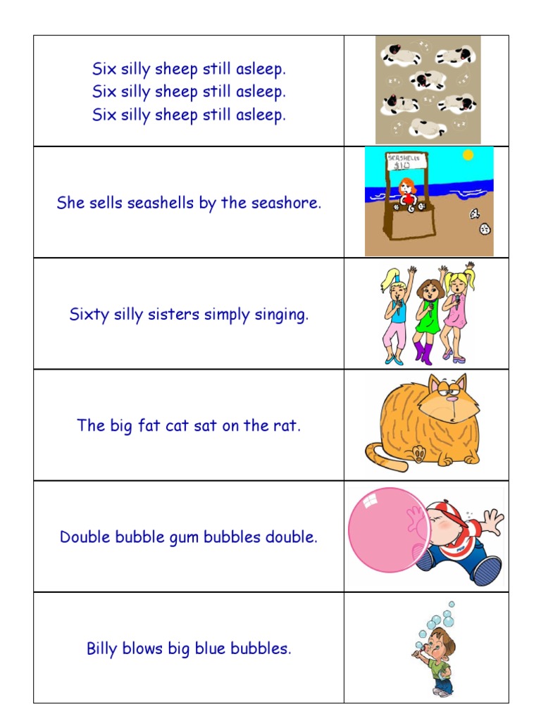Fun Tongue Twisters for Kids | PDF