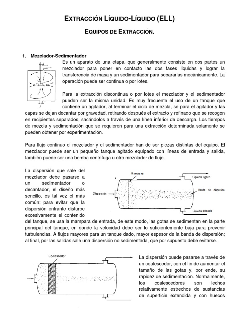 Equipos de Extracción Líquido-Líquido | PDF | Mezcla | Líquidos