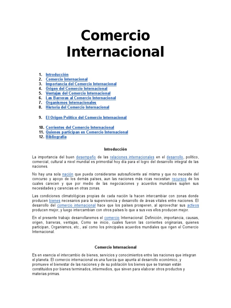 Comercio Internacional | PDF | Mercantilismo | Comercio
