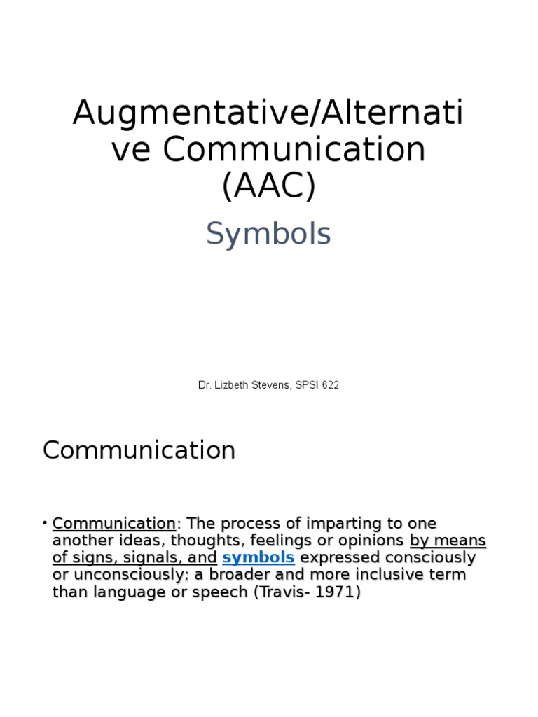 Spsi622-Aac Symbols-F15 | PDF | Semiotics | Communication