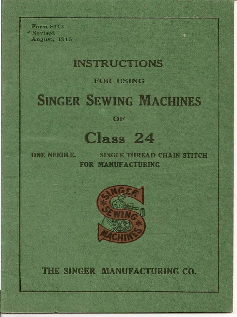 Singer Class 24 Instruction Manual | PDF