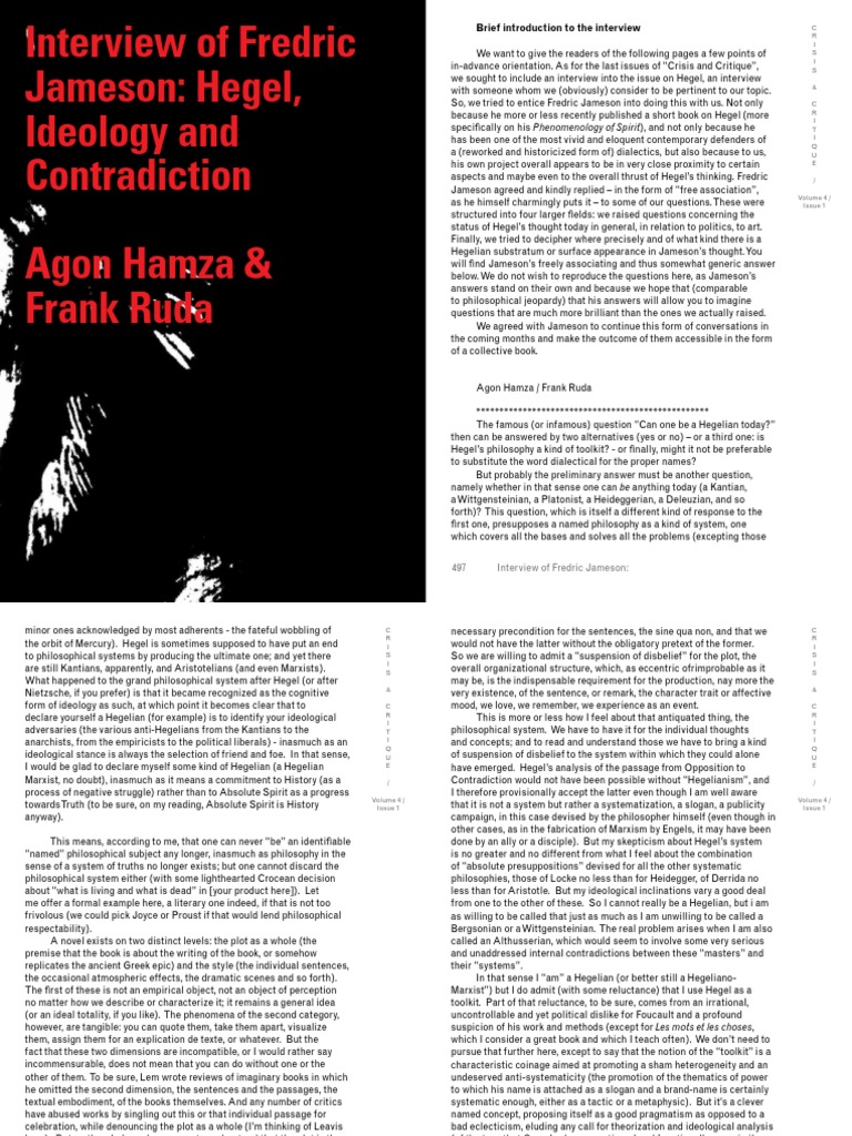Interview - Agon Hamza & Frank Ruda | PDF | Georg Wilhelm Friedrich ...