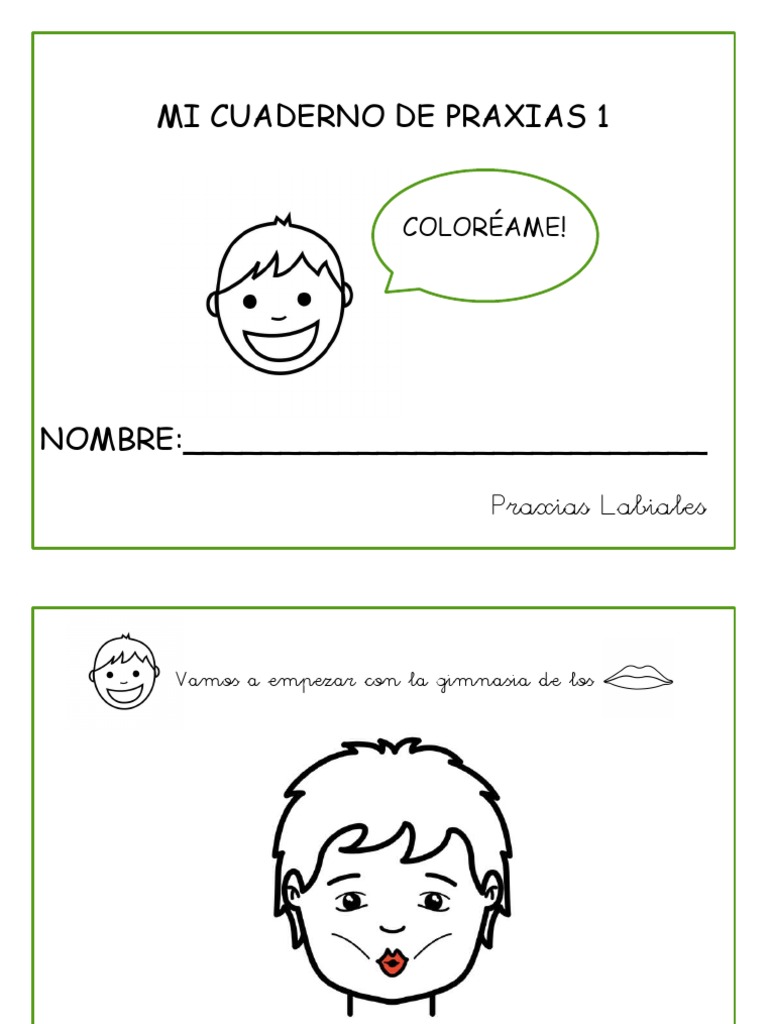 Cuaderno de Praxias Labiales PDF | PDF