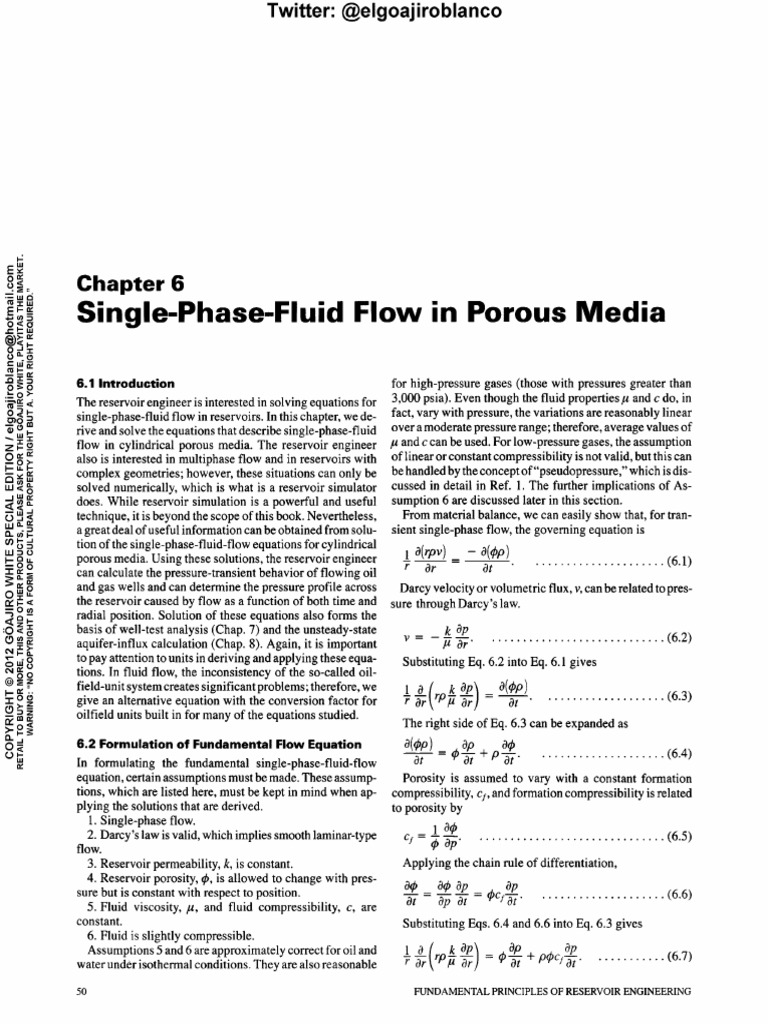Ch.6 Fundamental Principles of Reservoir Engineering Towler | PDF
