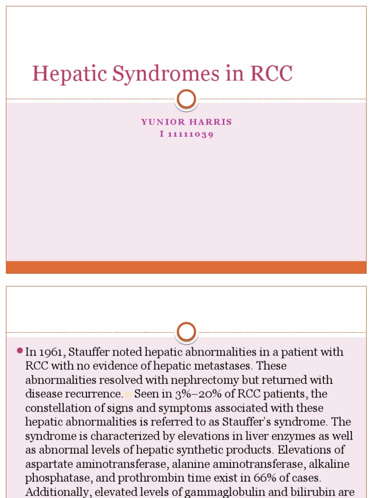 Stauffer's Syndrome in RCC | PDF | Liver | Anatomy