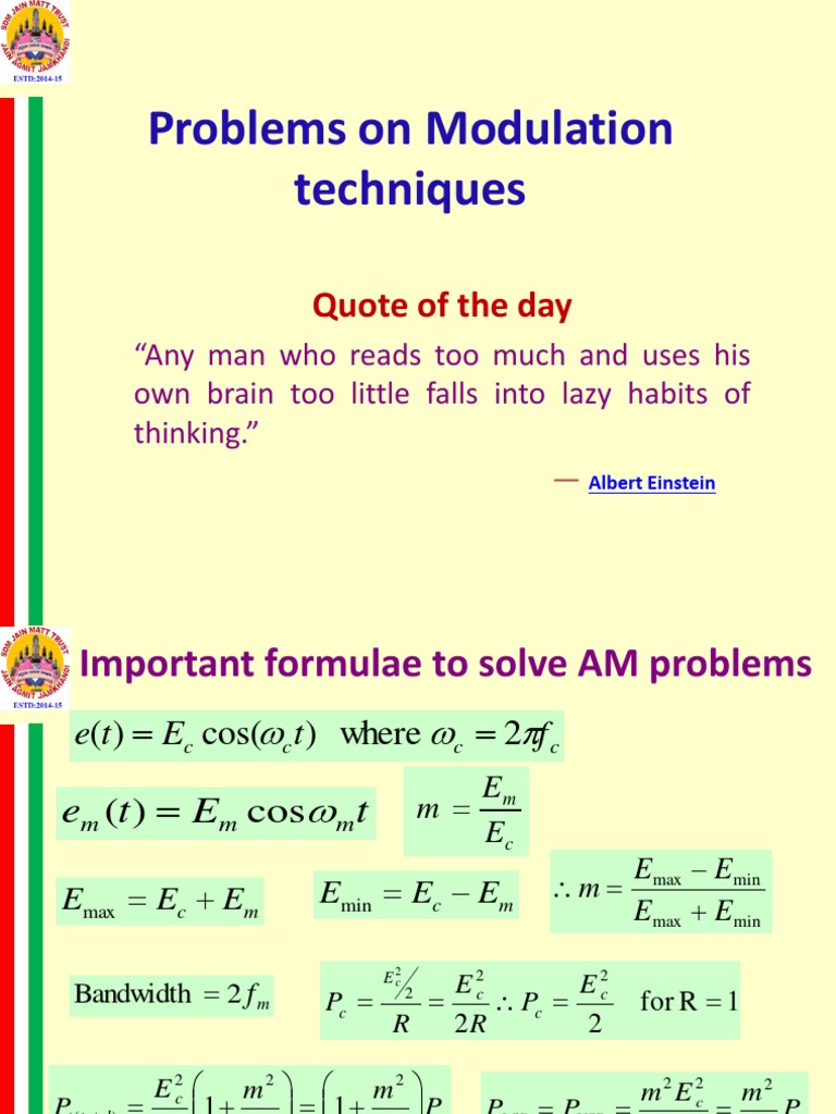 AM Problems | PDF | Frequency Modulation | Sound Production Technology