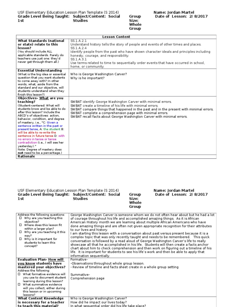 George Washington Carver | PDF | Lesson Plan | Reading Comprehension