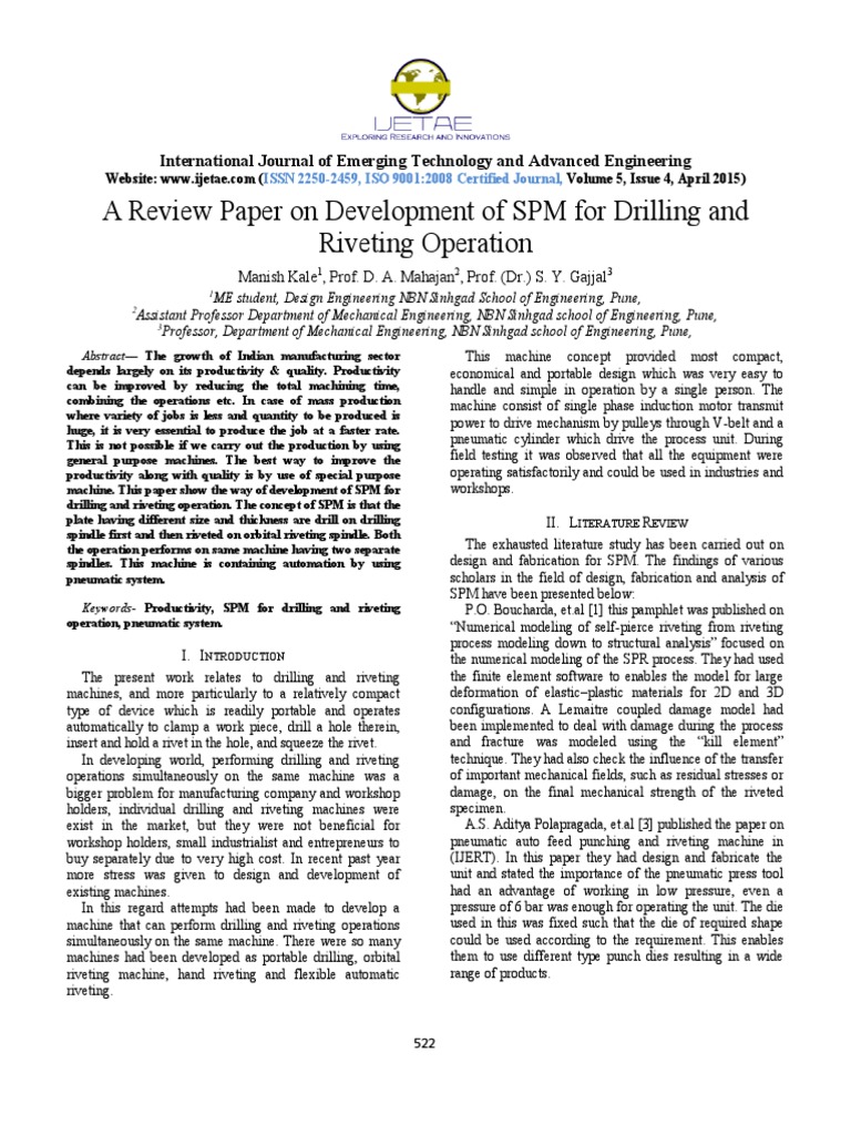 Ijetae 0415 85 | PDF | Rivet | Drilling