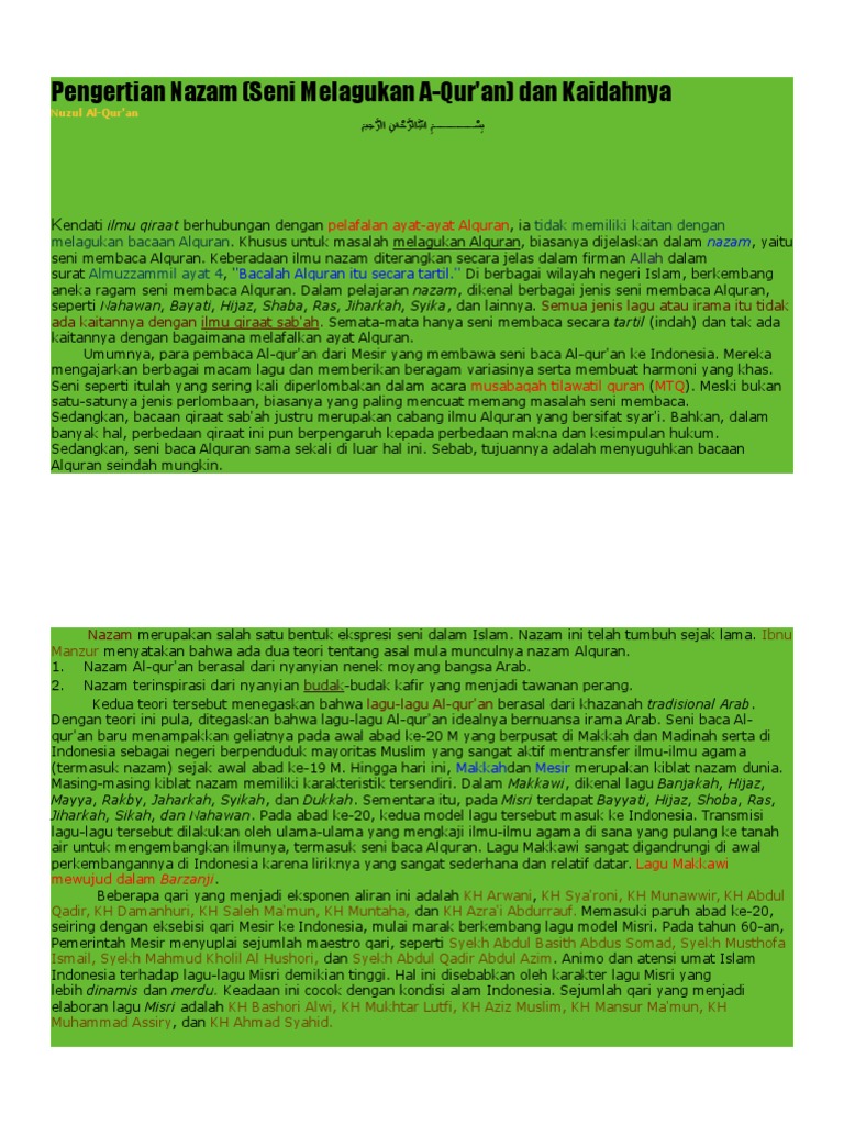 Pengertian Nazam | PDF