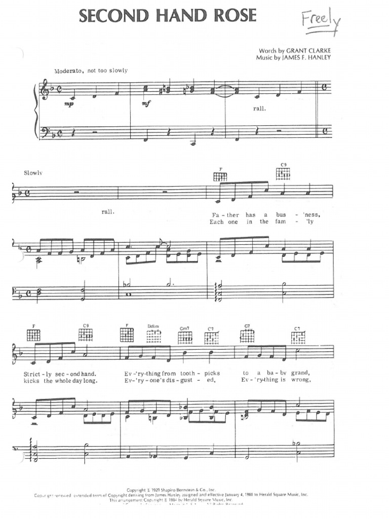 Second Hand Rose PDF | PDF