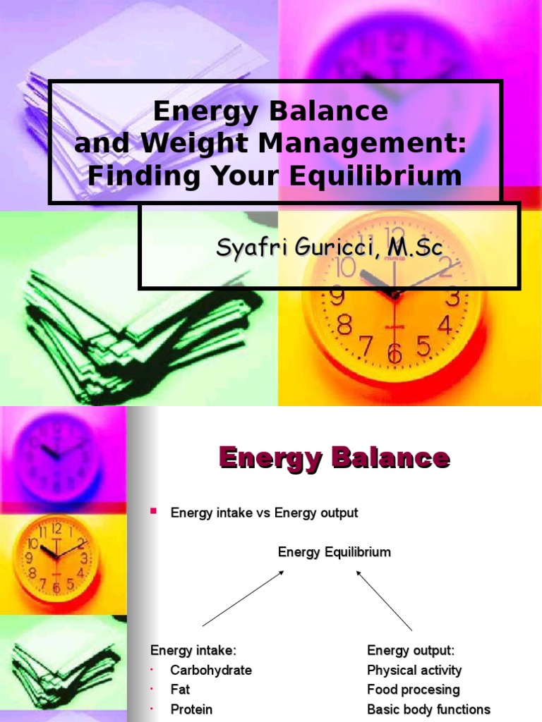 Energy Balance N Weight Management | PDF | Weight Management | Obesity