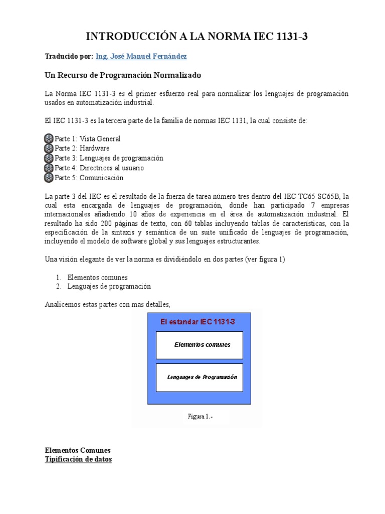 Introducción a la Norma IEC 1131-3 | PDF | Lenguaje de programación ...
